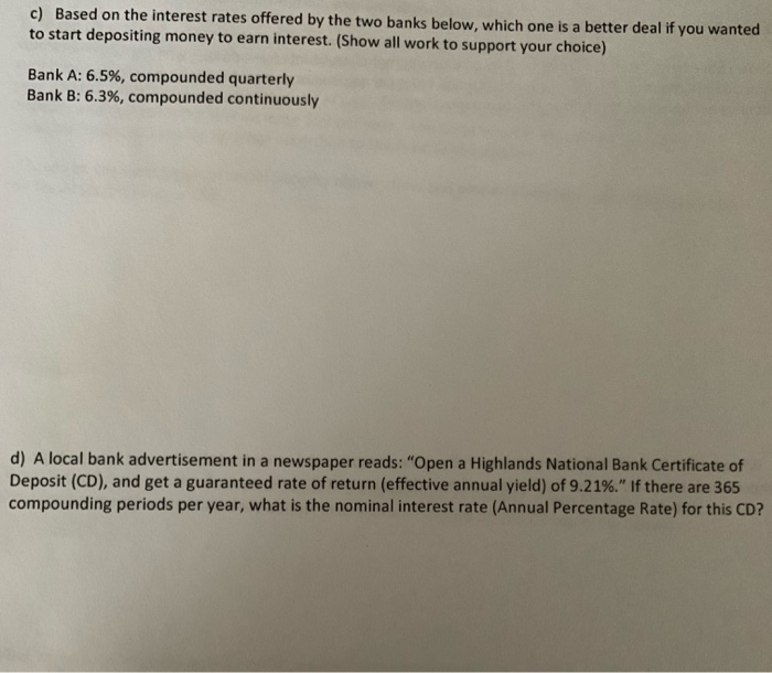 Solved Section 1: Cash Flows, Compound Interest, and | Chegg.com