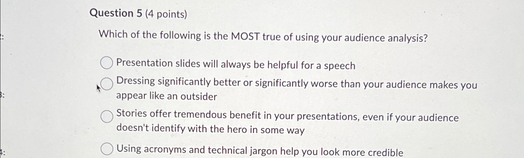 Solved Question 5 (4 ﻿points)Which of the following is the | Chegg.com