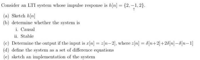 Solved Consider an LTI system whose impulse response is | Chegg.com