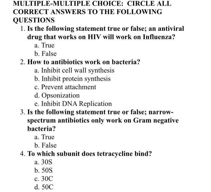 Solved MULTIPLE-MULTIPLE CHOICE: CIRCLE ALL CORRECT ANSWERS | Chegg.com