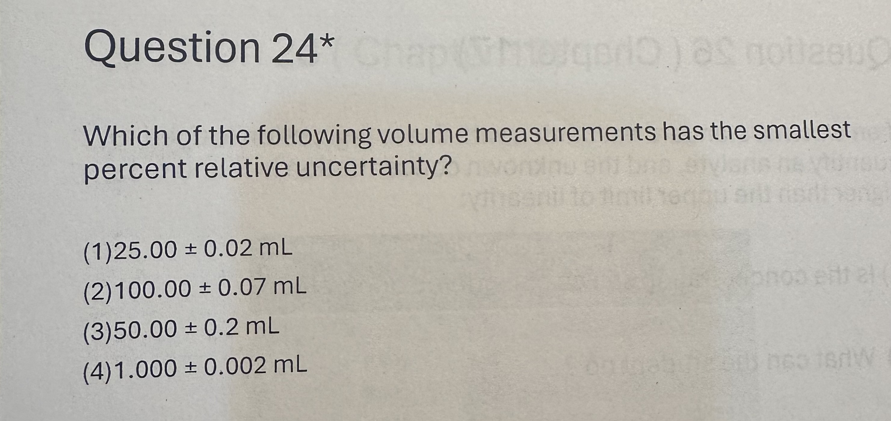 Solved Question 24*Which of the following volume | Chegg.com