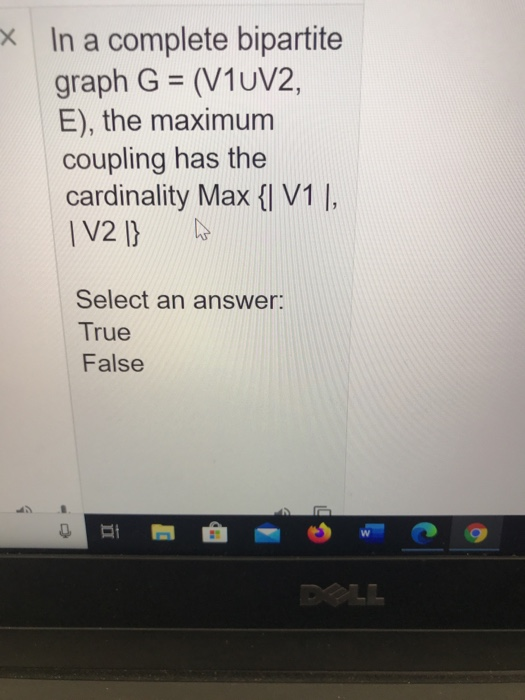 Solved Х In a complete bipartite graph G = (V1UV2, E), the | Chegg.com