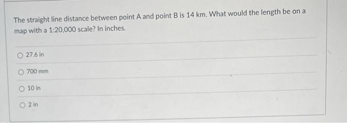 The straight line distance between point A and point | Chegg.com