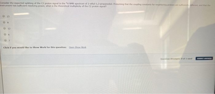 Solved Consider the expected splitting of the C2 proton | Chegg.com