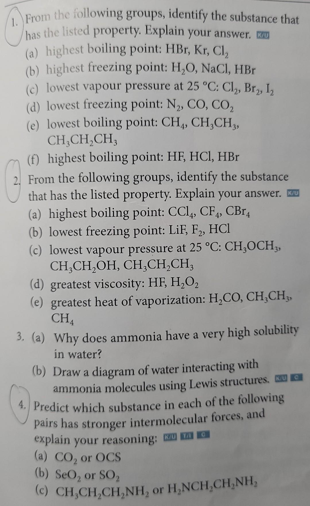 Solved 1. From the following groups, identify the substance | Chegg.com