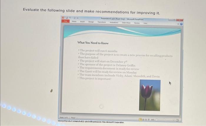 Solved Evaluate the following slide and make recommendations | Chegg.com