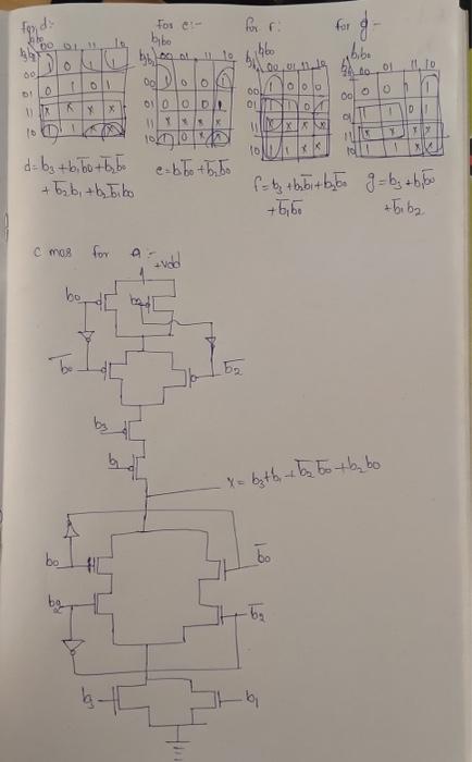 Design a CMOS Hexadecimal 7 segment display decoder | Chegg.com