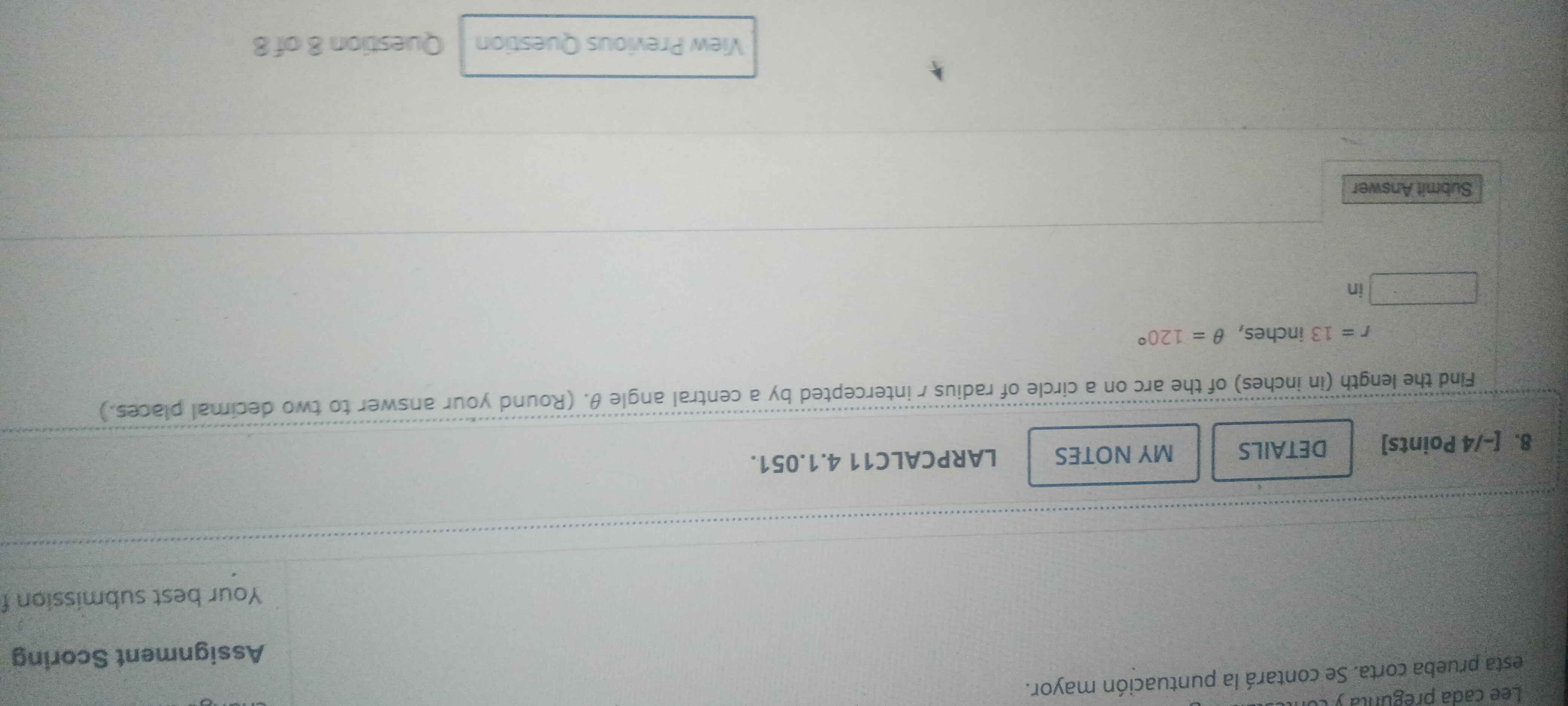 Solved [-/4 ﻿Points]LARPCALC11 4.1.051.Find the length (in | Chegg.com