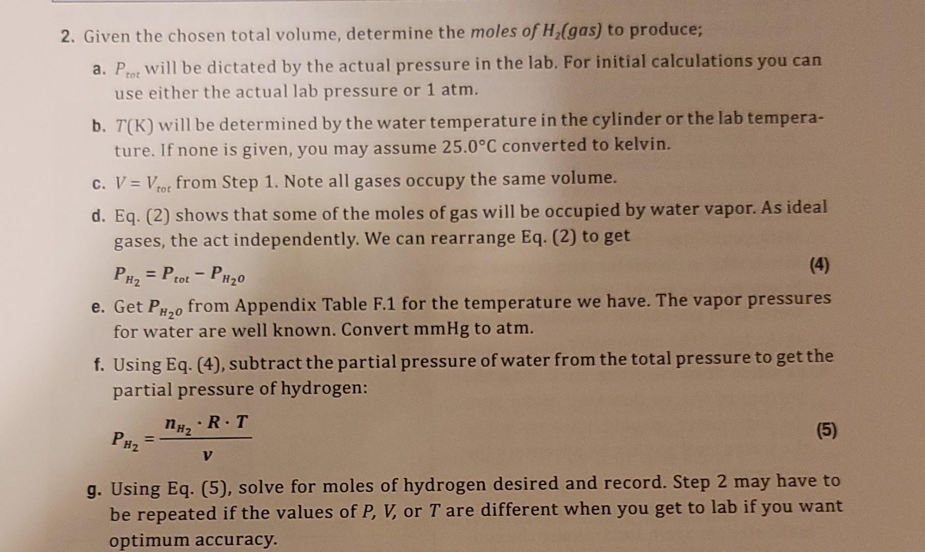 Solved 4. The total pressure in the eudiometer was | Chegg.com