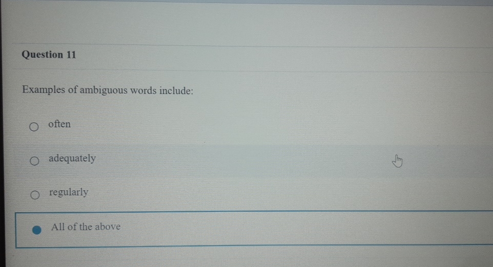 Solved Question 11Examples of ambiguous words | Chegg.com