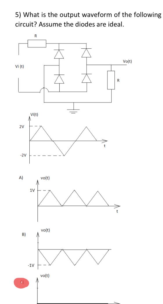 Solved What is the output waveform of the following circuit? | Chegg.com