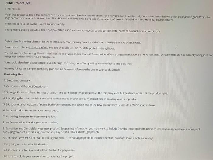 Final Project A+ Final Project Your final project | Chegg.com