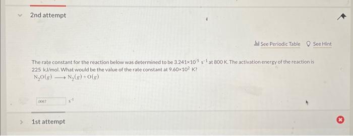 Solved The rate constant for the reaction below was | Chegg.com Solved The rate constant for the reaction below was | Chegg.com