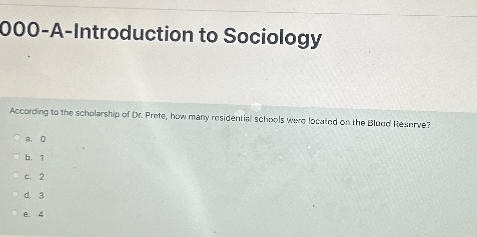 Solved 000-A-Introduction to SociologyAccording to the | Chegg.com