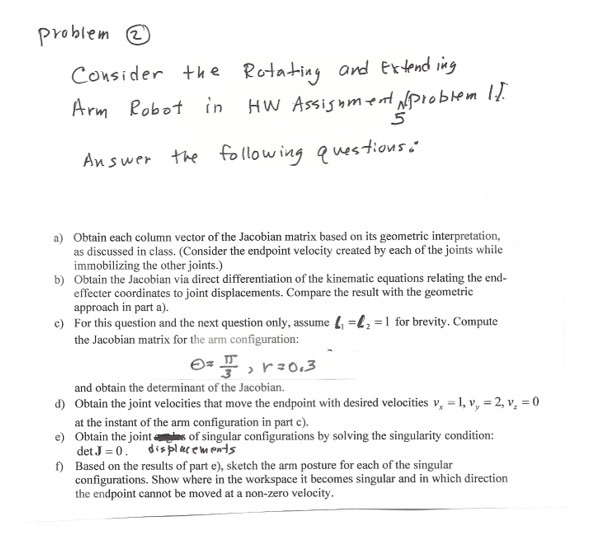Solved problem © Consider Arm Robot the in Rotating and | Chegg.com