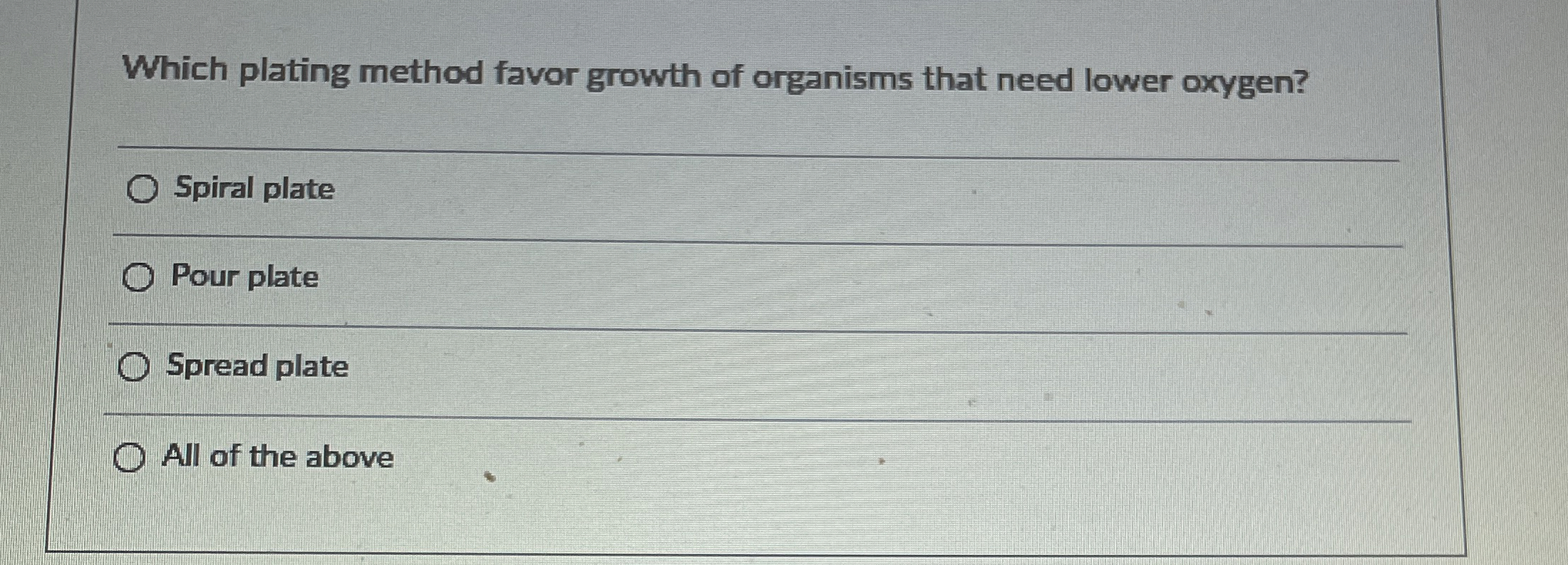 Solved Which plating method favor growth of organisms that | Chegg.com