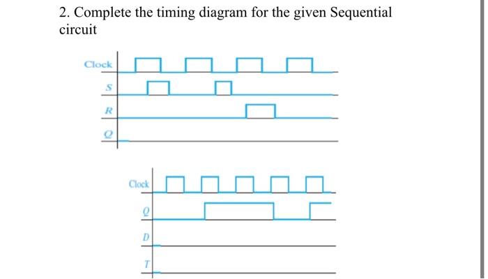 Solved 2. Complete the timing diagram for the given | Chegg.com