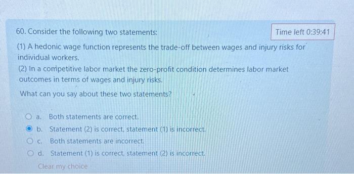 Solved 60. Consider the following two statements: (1) A | Chegg.com