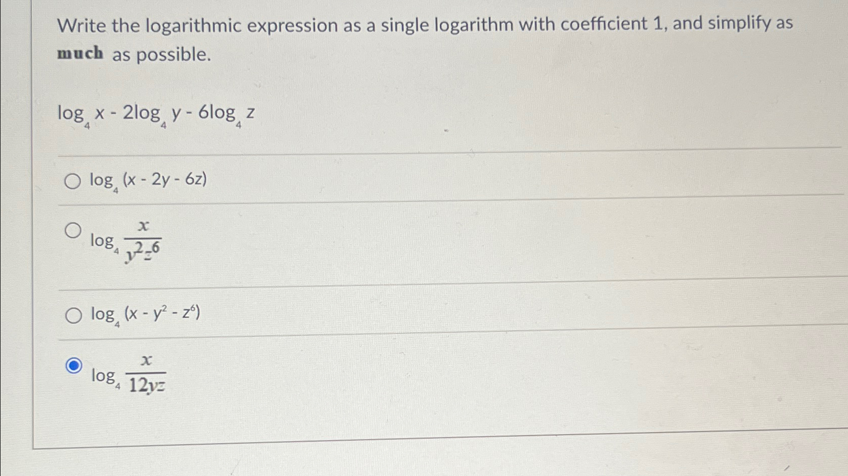Solved Write the logarithmic expression as a single | Chegg.com