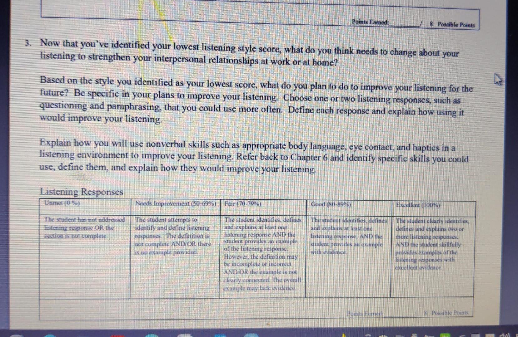 Solved Writing Assignment 2: Listening Styles Assignment | Chegg.com