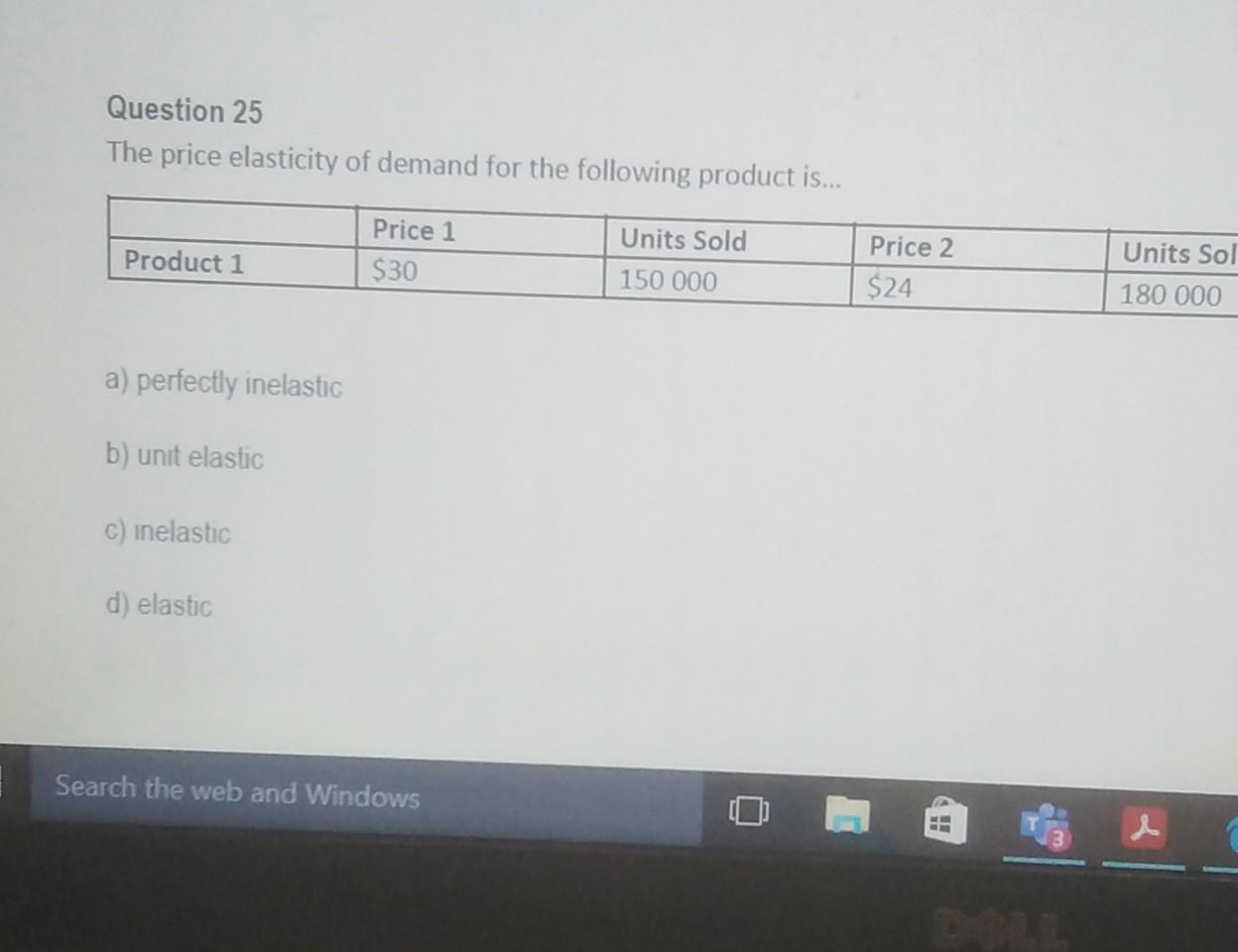 Solved Question 25 The price elasticity of demand for the | Chegg.com