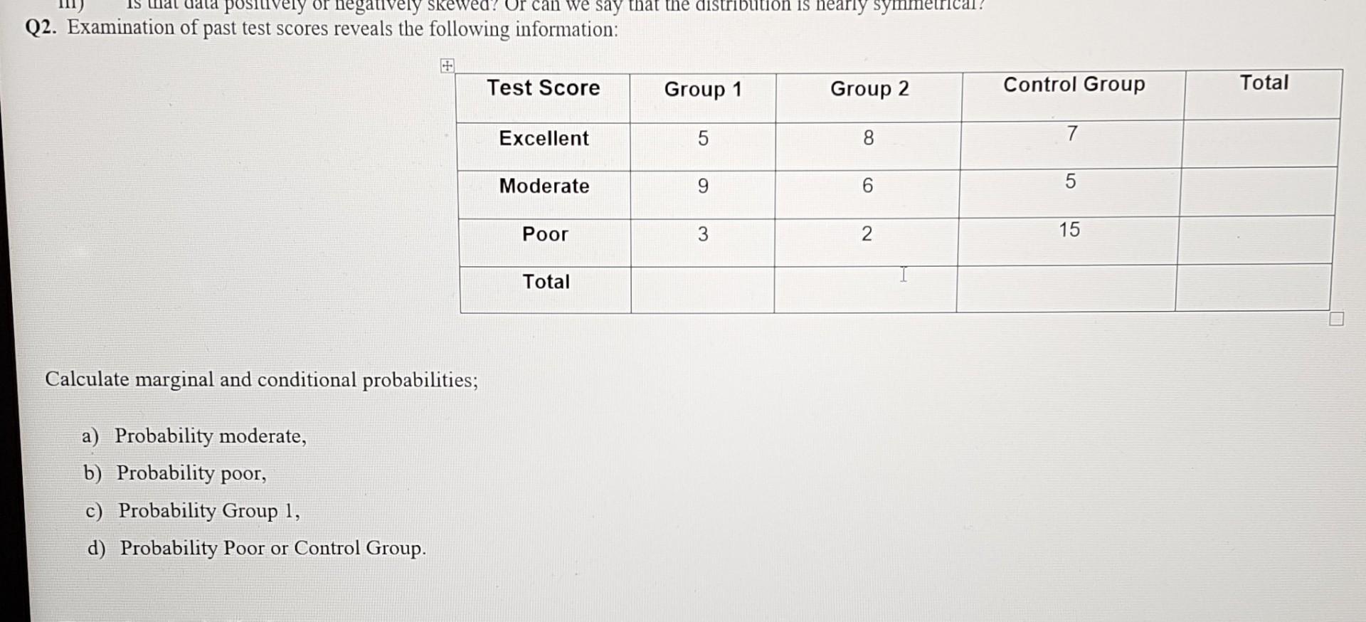Solved Calculate marginal and conditional probabilities; a) | Chegg.com