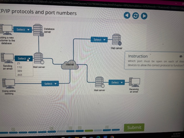 Solved Which port must be open on each of these devices to | Chegg.com