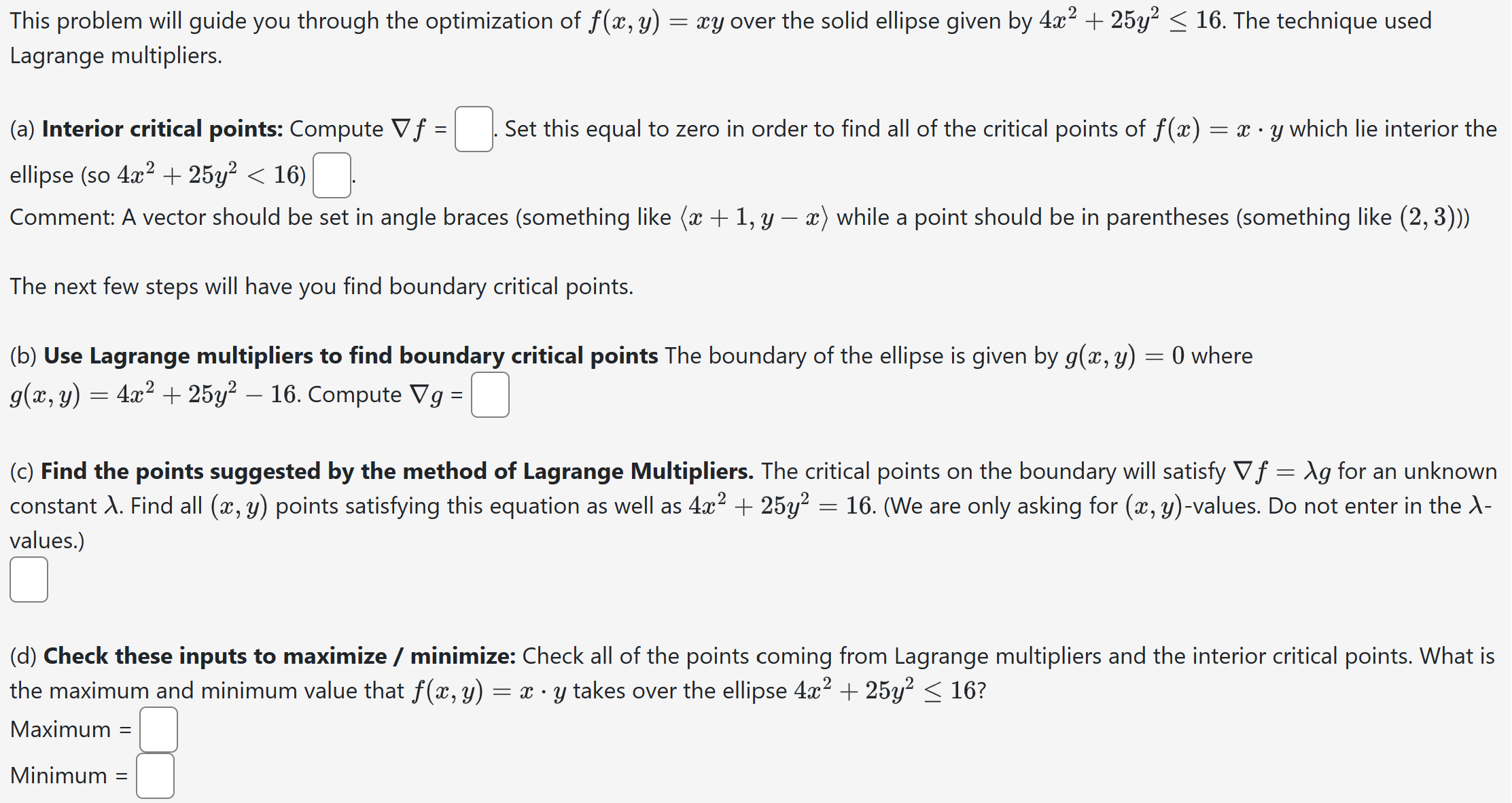 Solved This problem will guide you through the optimization | Chegg.com