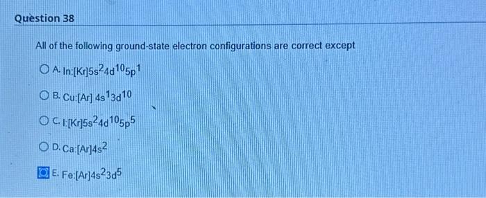 Solved All of the following ground-state electron | Chegg.com