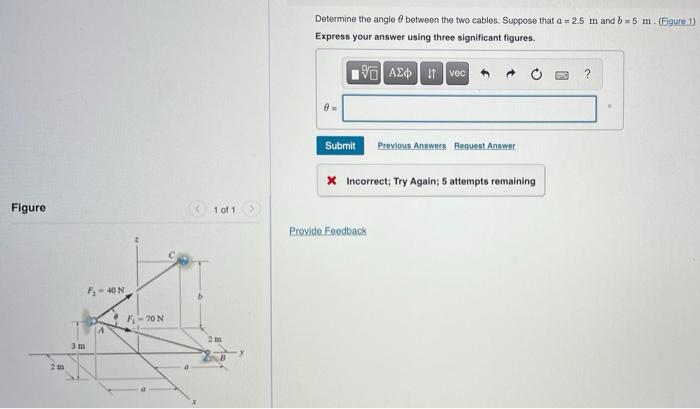 Solved Determine the angle θ between the two cables. Suppose | Chegg.com