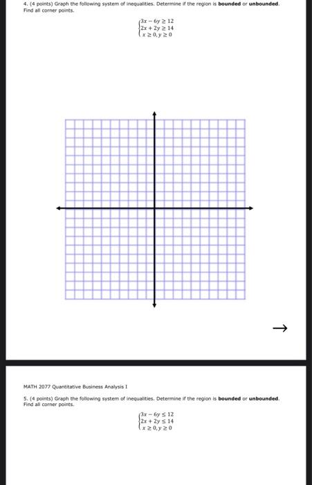 Solved 4. (4 points) Graph the following system of | Chegg.com