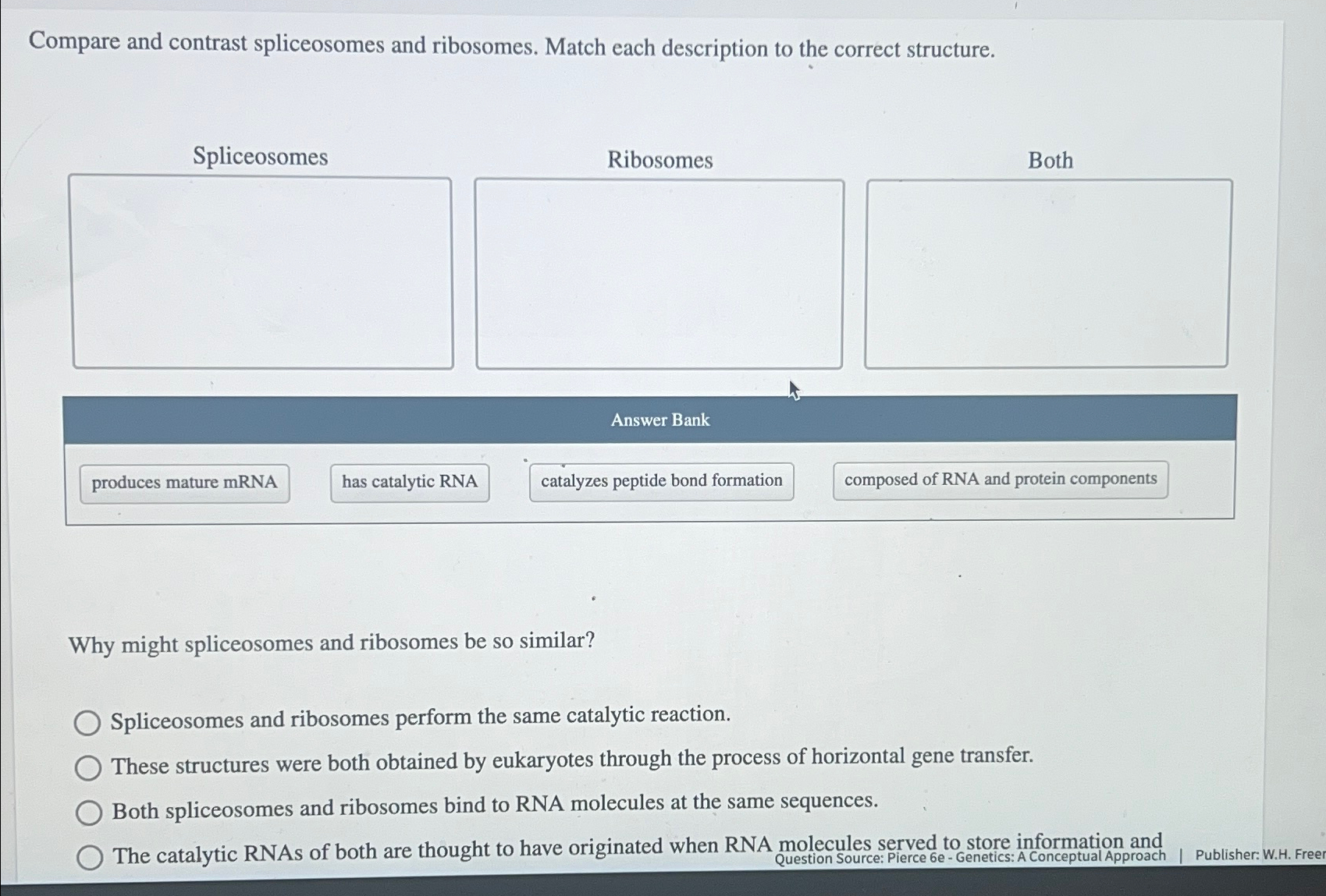 Solved Compare and contrast spliceosomes and ribosomes. | Chegg.com