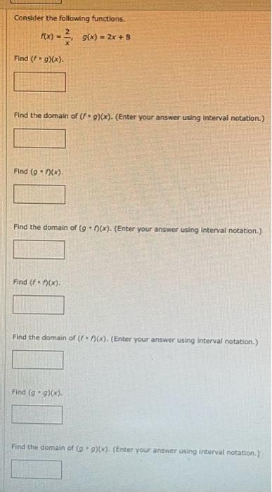 Solved Consider the following function5. f(x)=x2,g(x)=2x+8 | Chegg.com