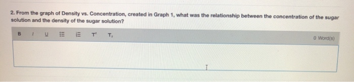2. From the graph of Density vs. Concentration, | Chegg.com
