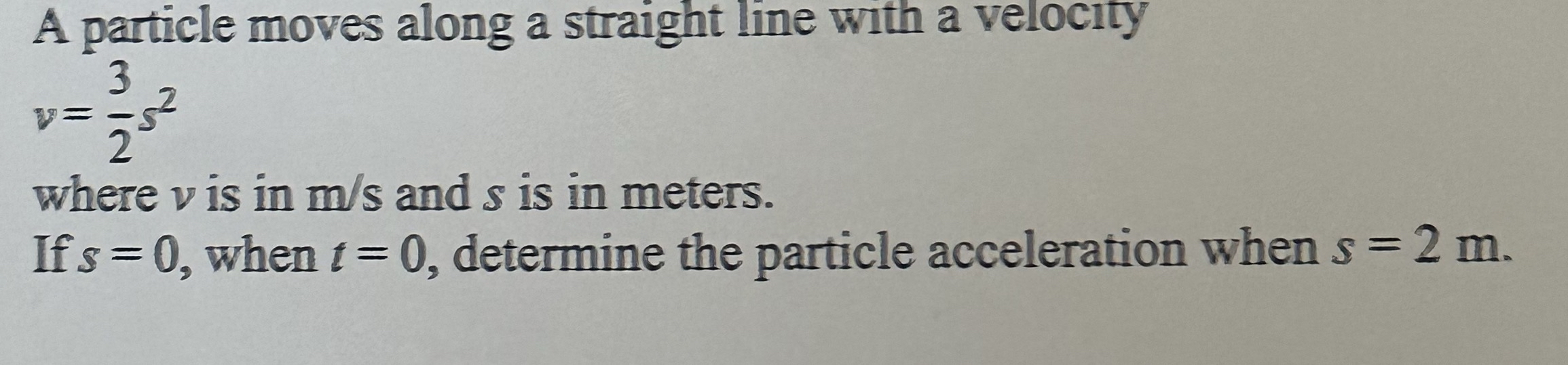 A particle moves along a straight line with a | Chegg.com