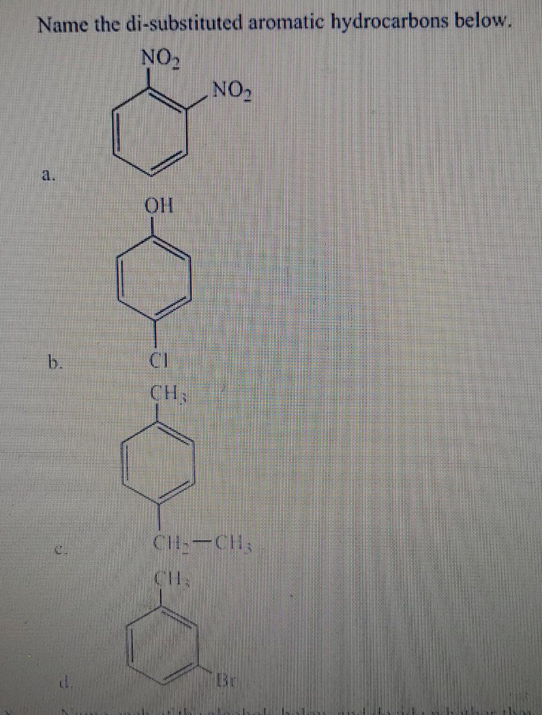 Solved Name the di-substituted aromatic hydrocarbons below. | Chegg.com