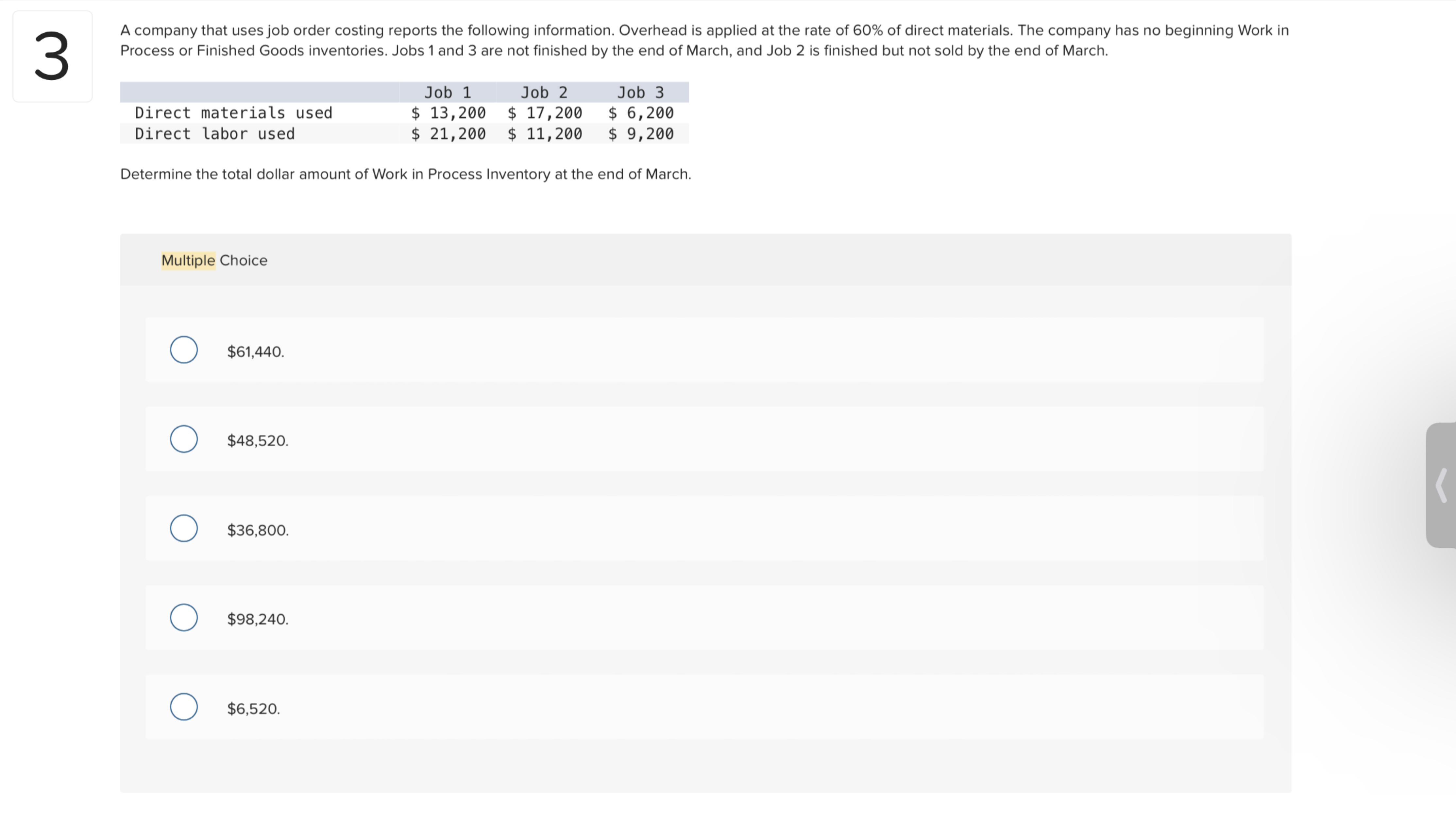Solved A company that uses job order costing reports the | Chegg.com