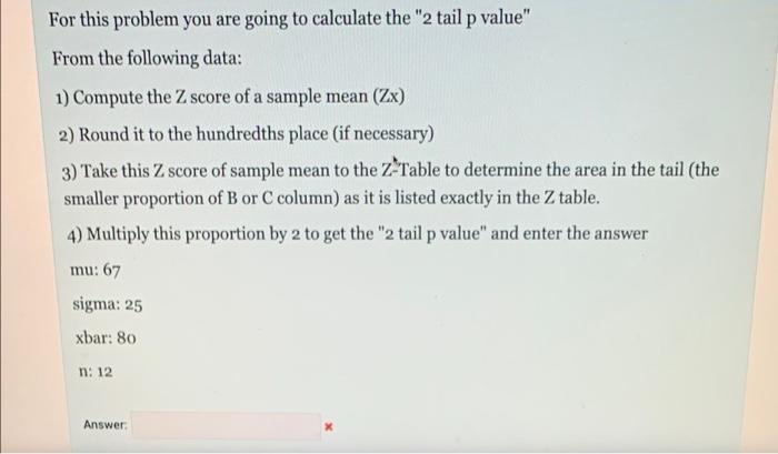Solved For this problem you are going to calculate the "1 | Chegg.com