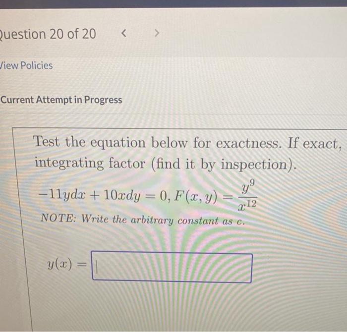 Solved Current Attempt in Progress Test the equation below | Chegg.com