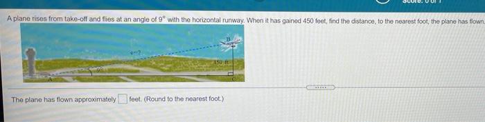 Solved A plane rises from take-off and flies at an angle of | Chegg.com