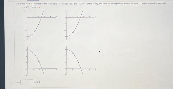 Solved Sketch the curve represented by the parametric | Chegg.com
