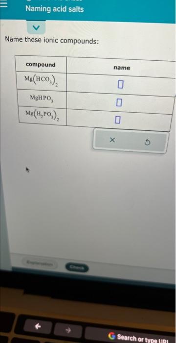 Solved Name these ionic compounds: Name these ionic | Chegg.com