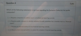 Solved Question 42 ﻿ptsWhich of the following statements is | Chegg.com