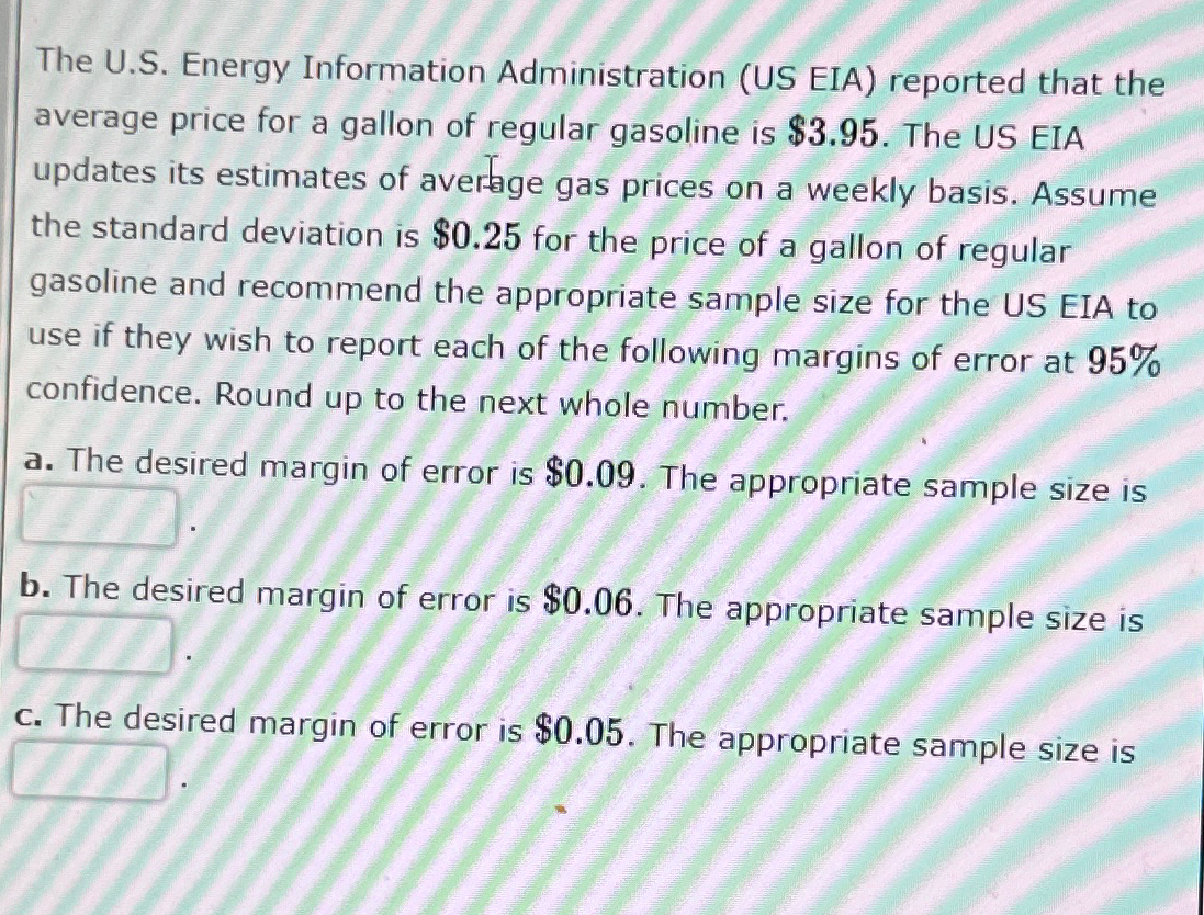 Solved The U.S. ﻿Energy Information Administration (US EIA) | Chegg.com