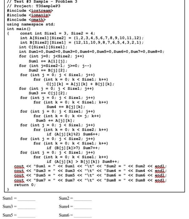 Solved // Test #3 Sample - Problem 3 // Project: T3SampleP3 | Chegg.com