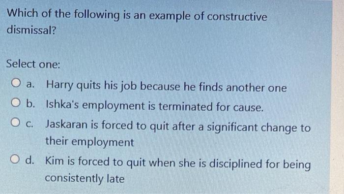 Solved Which of the following is an example of constructive | Chegg.com