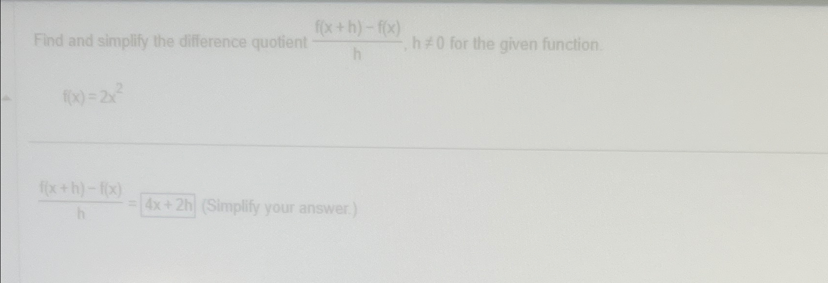 Solved Find and simplify the difference quotient | Chegg.com