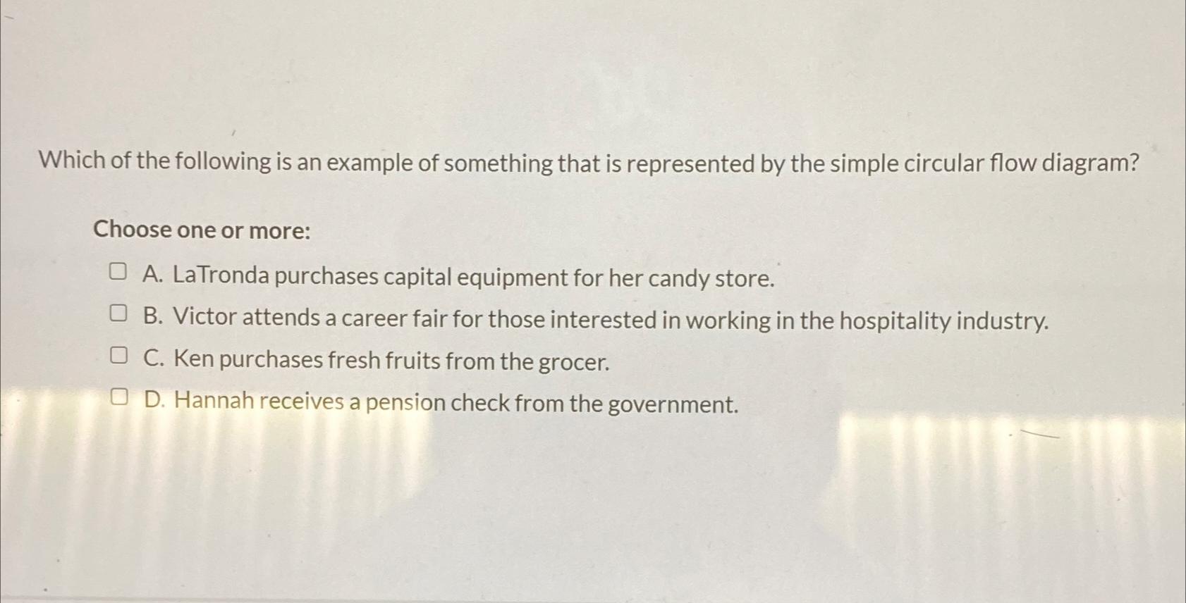 Solved Which of the following is an example of something | Chegg.com