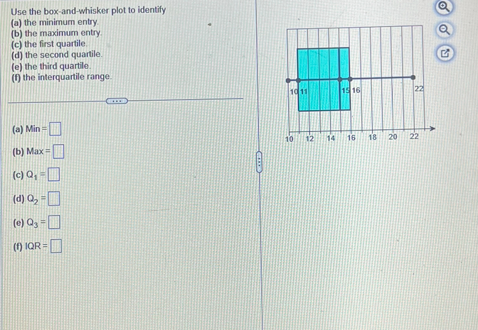 Solved Use the box-and-whisker plot to identify(a) ﻿the | Chegg.com