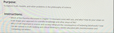 Solved Purpose:To explore truth models, and other problems | Chegg.com